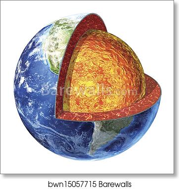 Cross section of planet Earth showing the lower mantle by Leonello ...