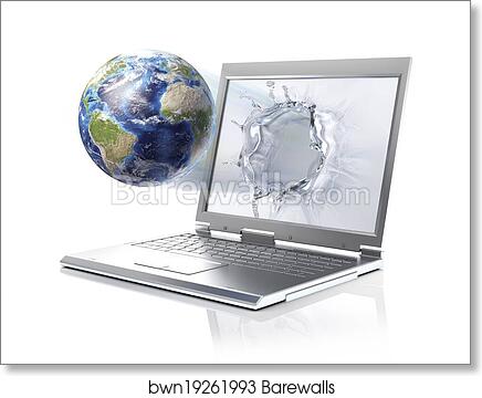 Planet Earth globe coming out from a laptop computer by Leonello ...