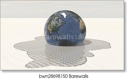 Earth melts into binary code by Bruce Rolff/Stocktrek Images, Art Print | Barewalls Posters ...