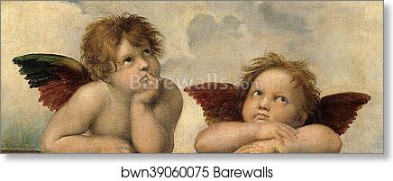 Sistine Madonna (Cherubini Detail) by Raphael, Art Print | Barewalls ...