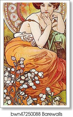 Topaz by Alphonse Mucha, Art Print | Barewalls Posters & Prints ...