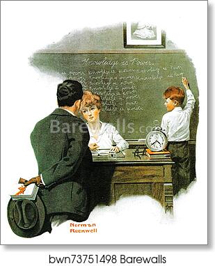 Knowledge is Power by Norman Rockwell, Art Print | Barewalls Posters ...